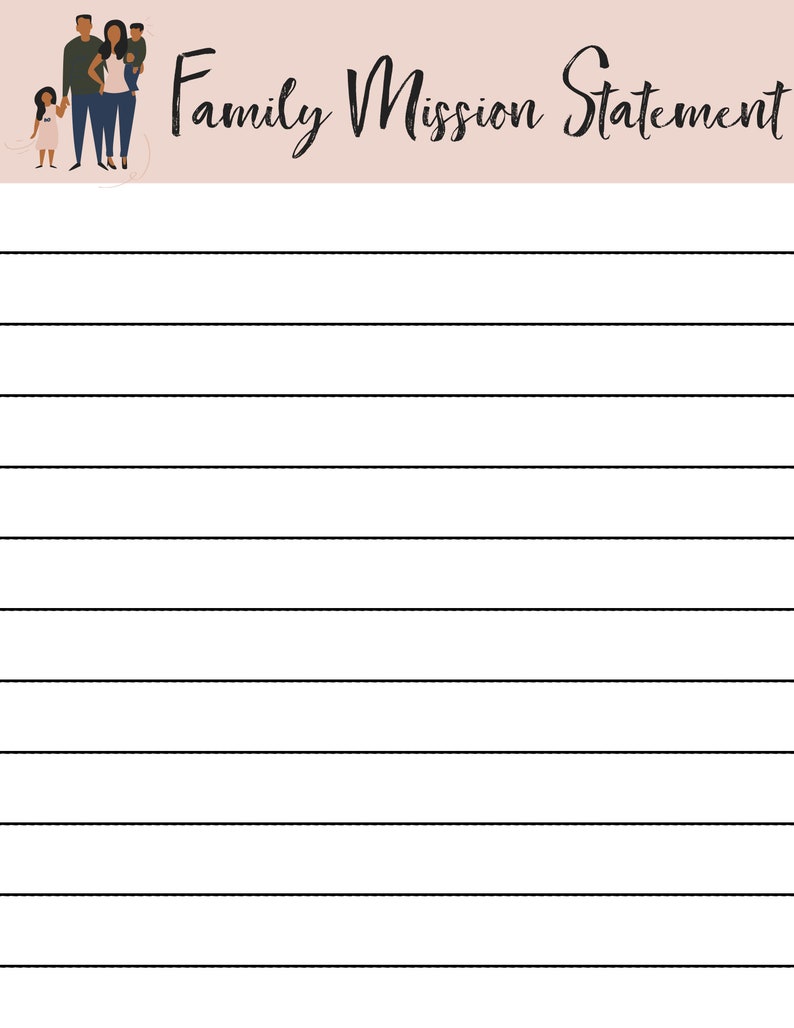 Family Mission Statement Workbook - Etsy