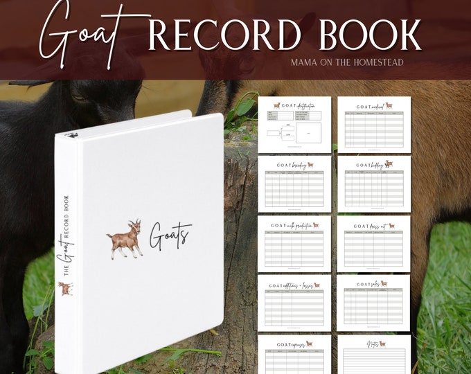 Goat Logbook, Goat Journal, Goat Keeper, Goat, Farm Log, Milk Log ...