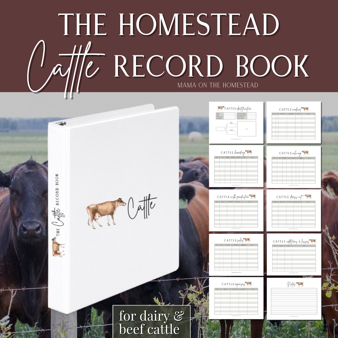 The Homestead Cattle Record Book - Etsy