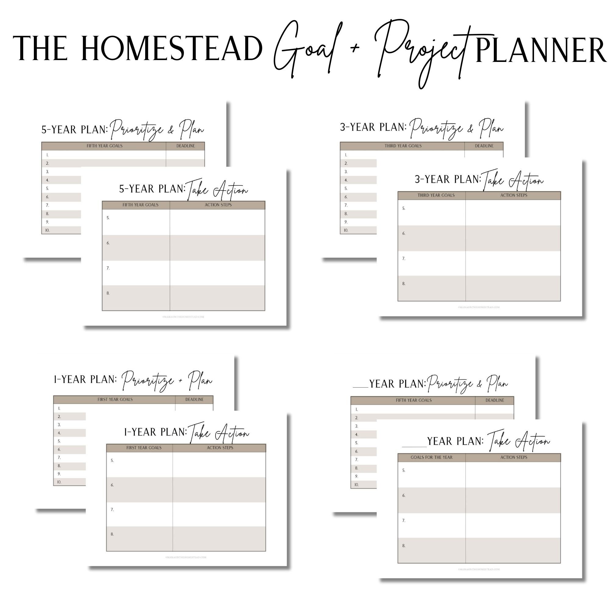 The Homestead Goal + Project Planner - Etsy