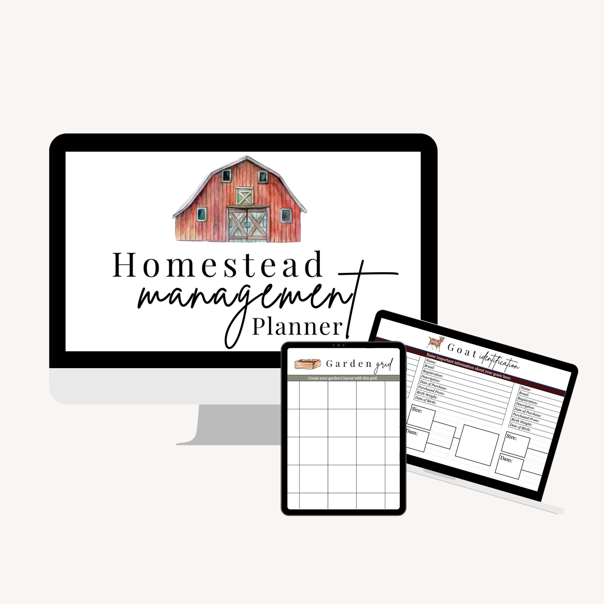 The Homestead Management Planner Digital Version editable Spreadsheets ...