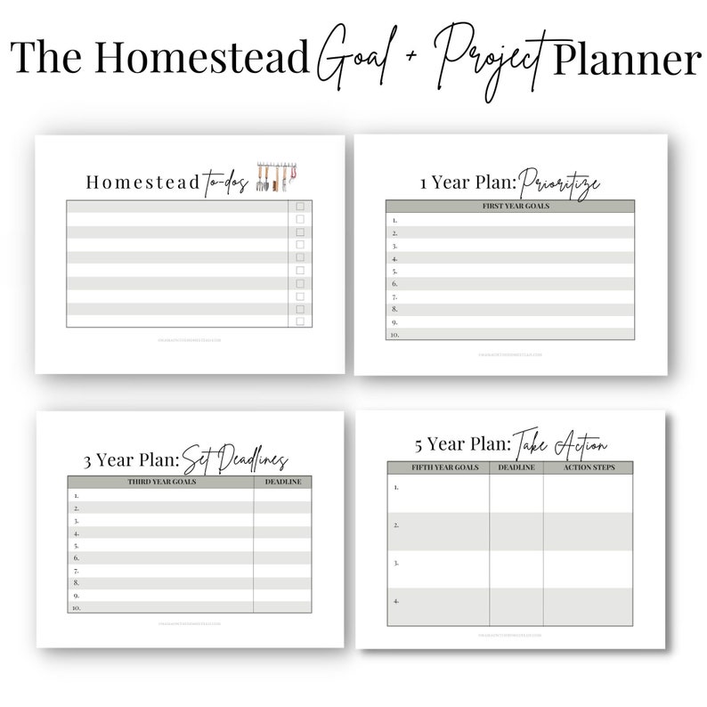 The Homestead Goal Project Planner - Etsy