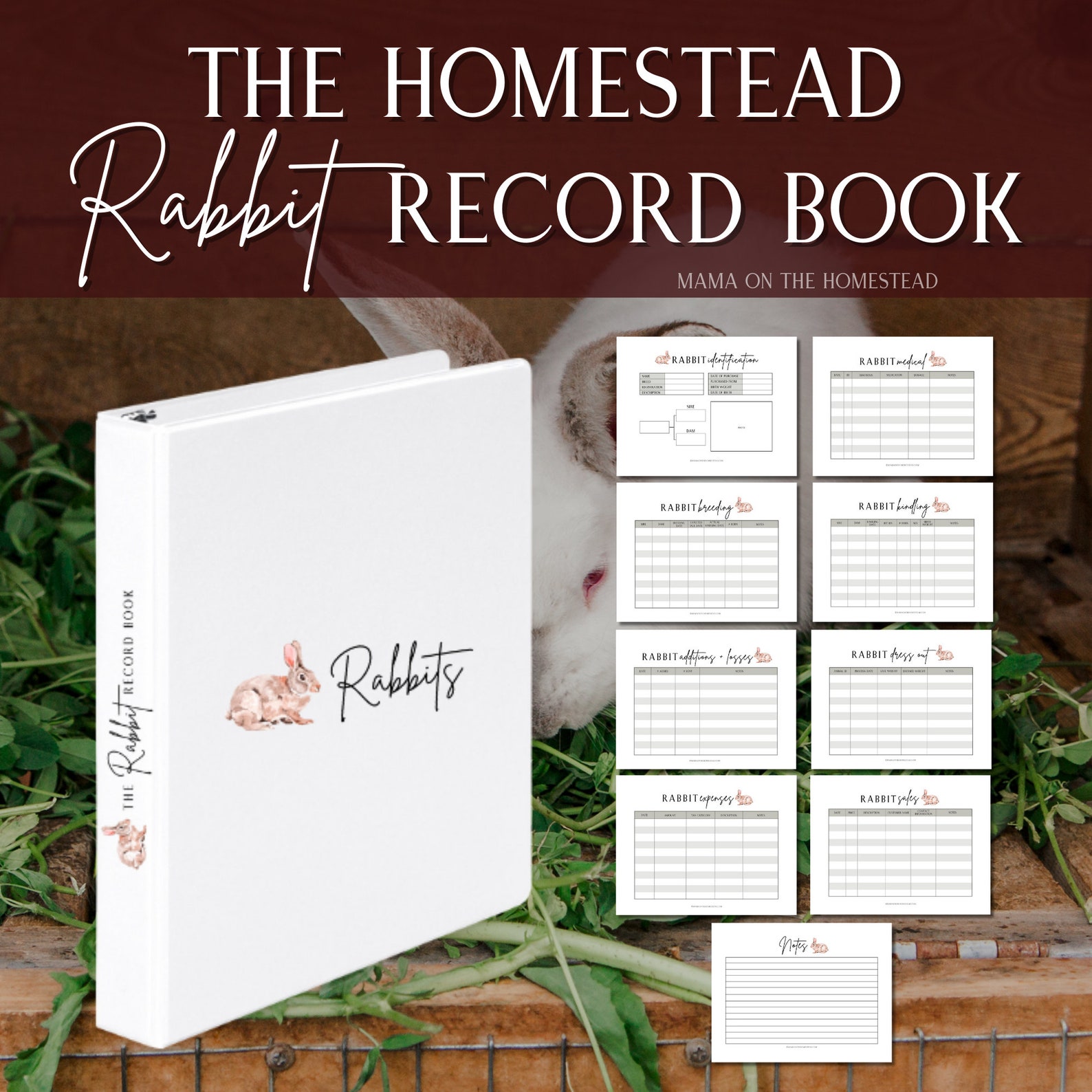 The Homestead Rabbit Record Book - Etsy