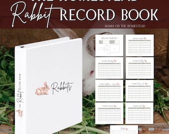 Rabbit Record Book, Printable Rabbit Record Keeping Journal, Rabbitry ...