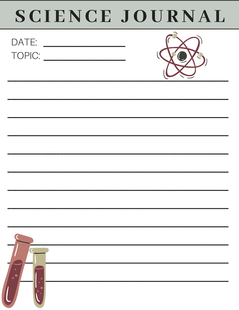 Science Journal Sheet - Etsy