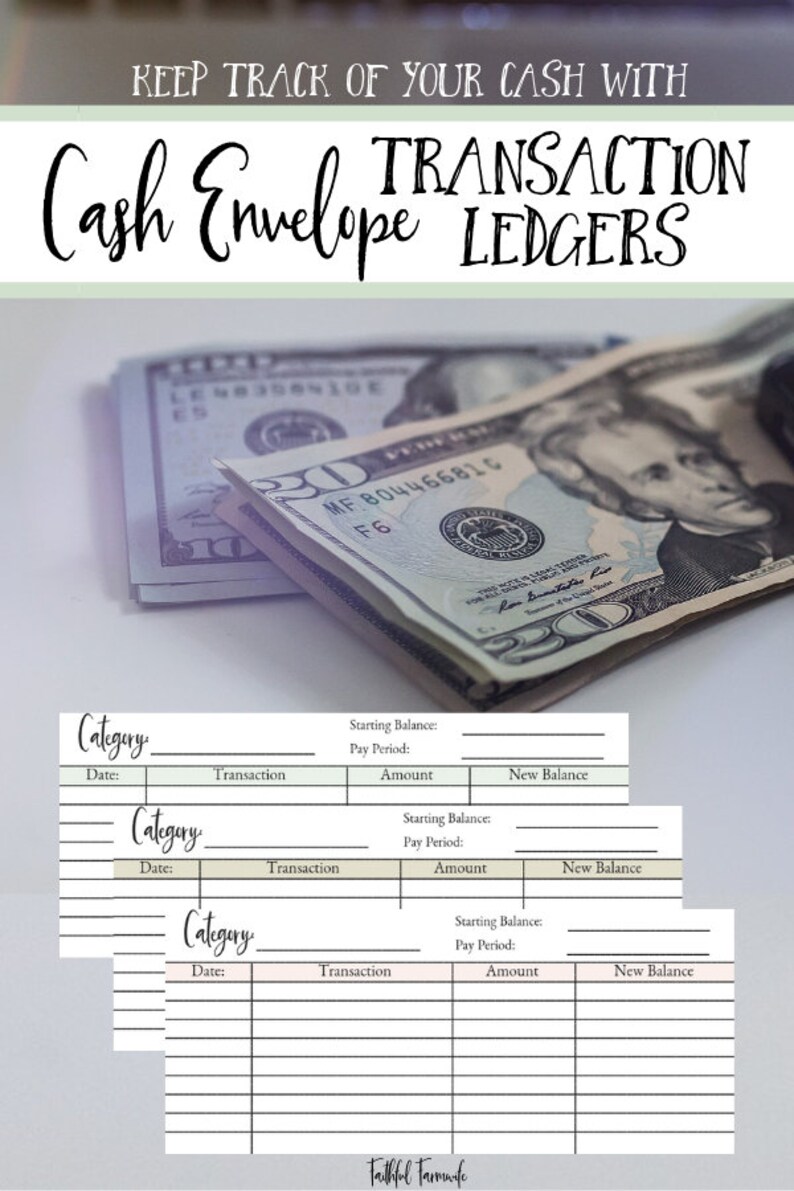 Cash Envelope Transaction Ledger - Etsy