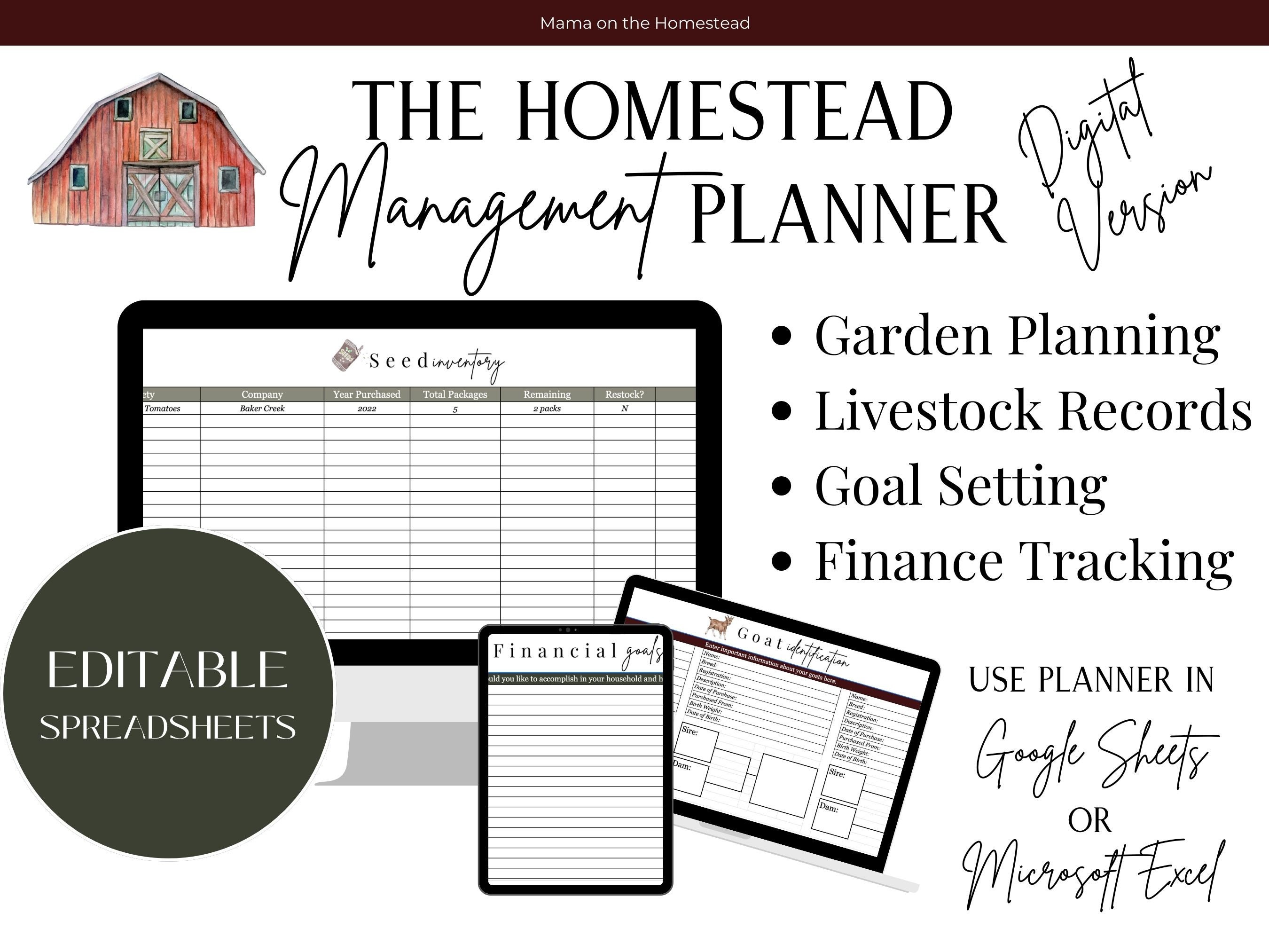 The Homestead Management Planner- Digital Version (editable ...