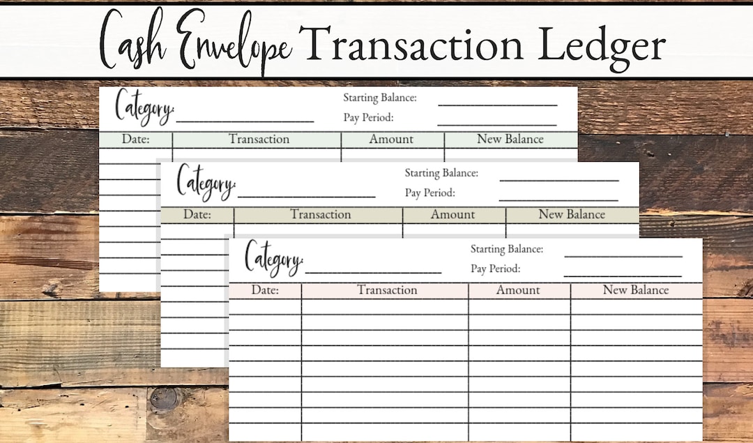 Cash Envelope Transaction Ledger - Etsy
