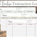 Cash Envelope Transaction Ledger - Etsy