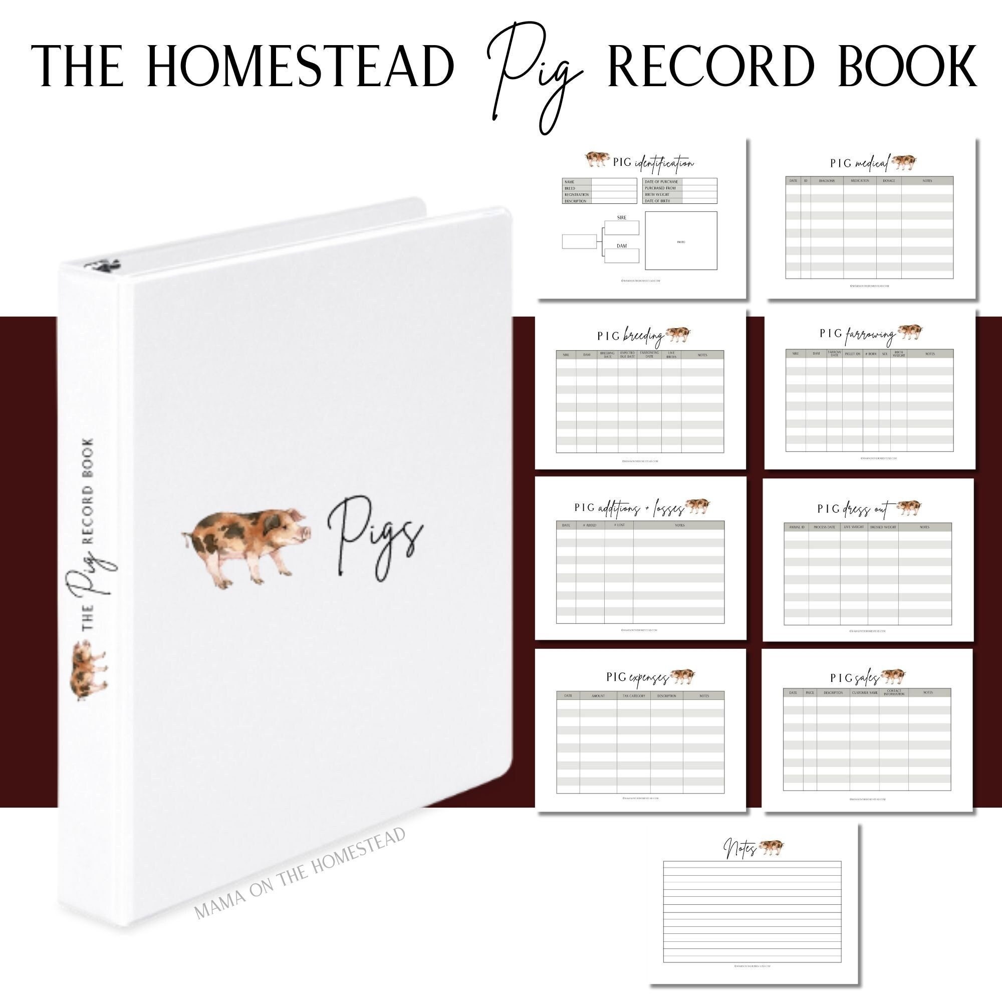 The Homestead Pig Record Book - Etsy