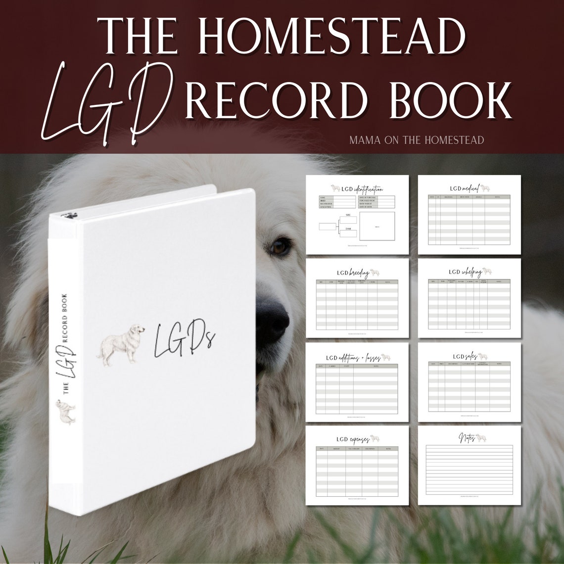 The Homestead Livestock Guardian Dog Record Book - Etsy