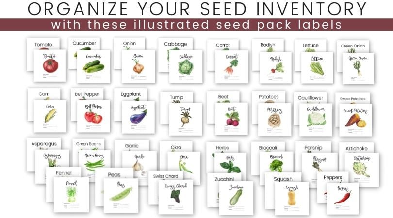 Garden Seed Pack Labels - Etsy