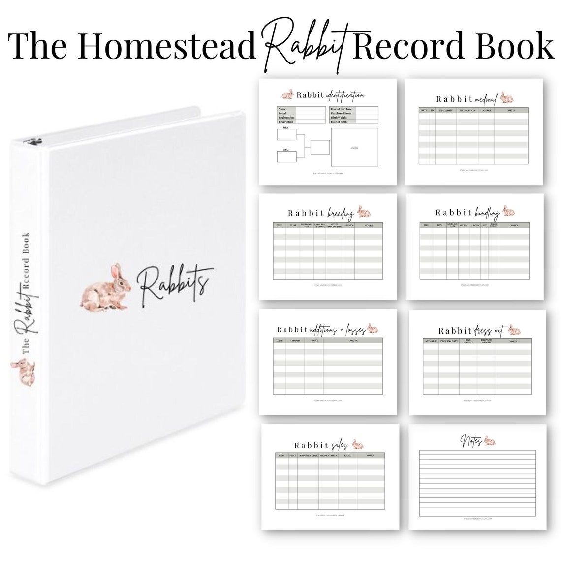 The Homestead Rabbit Record Book - Etsy