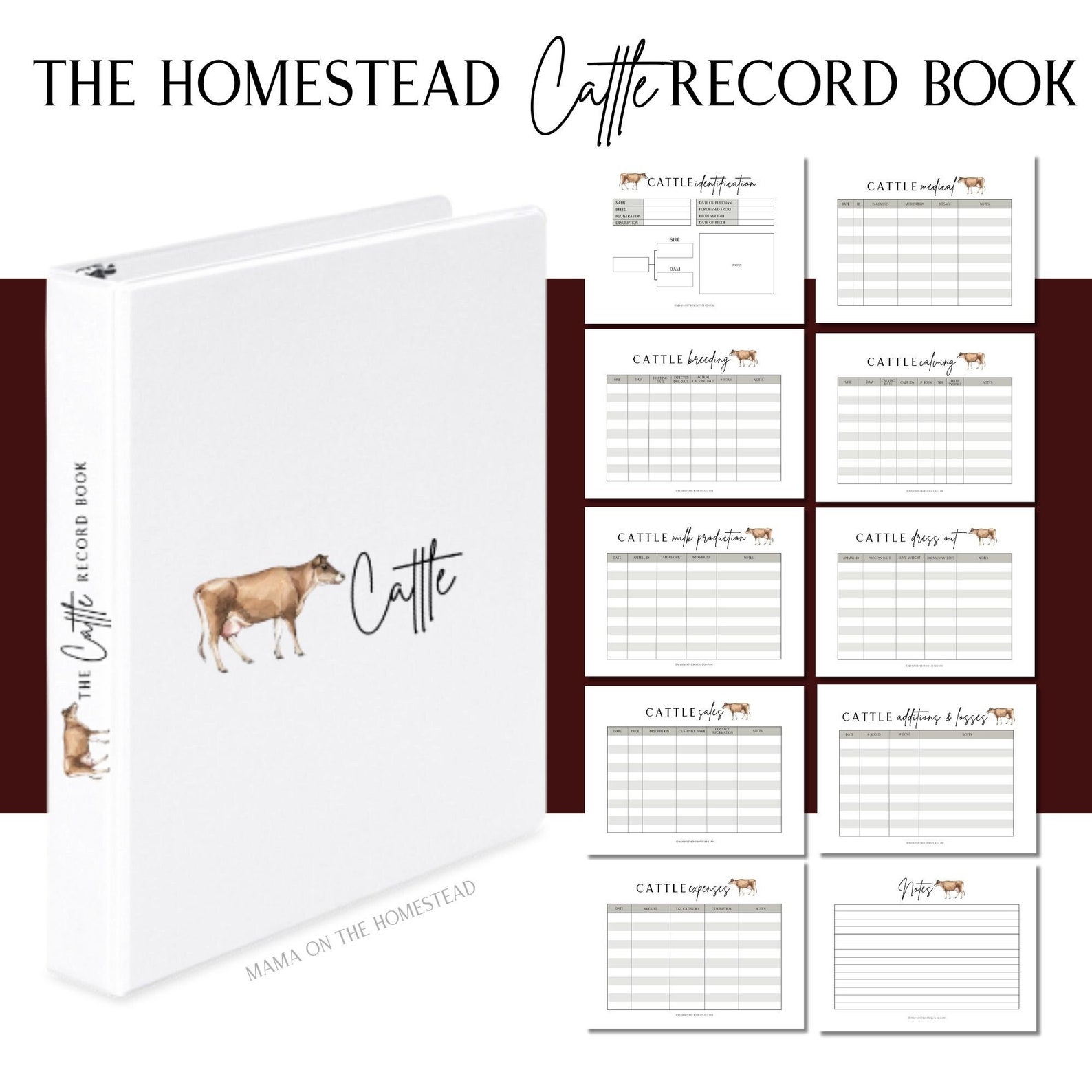 The Homestead Cattle Record Book - Etsy