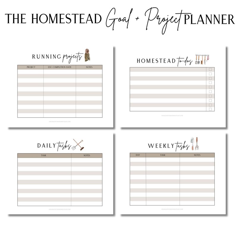 The Homestead Goal + Project Planner - Etsy