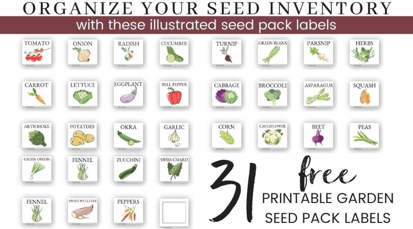Garden Seed Pack Labels - Etsy