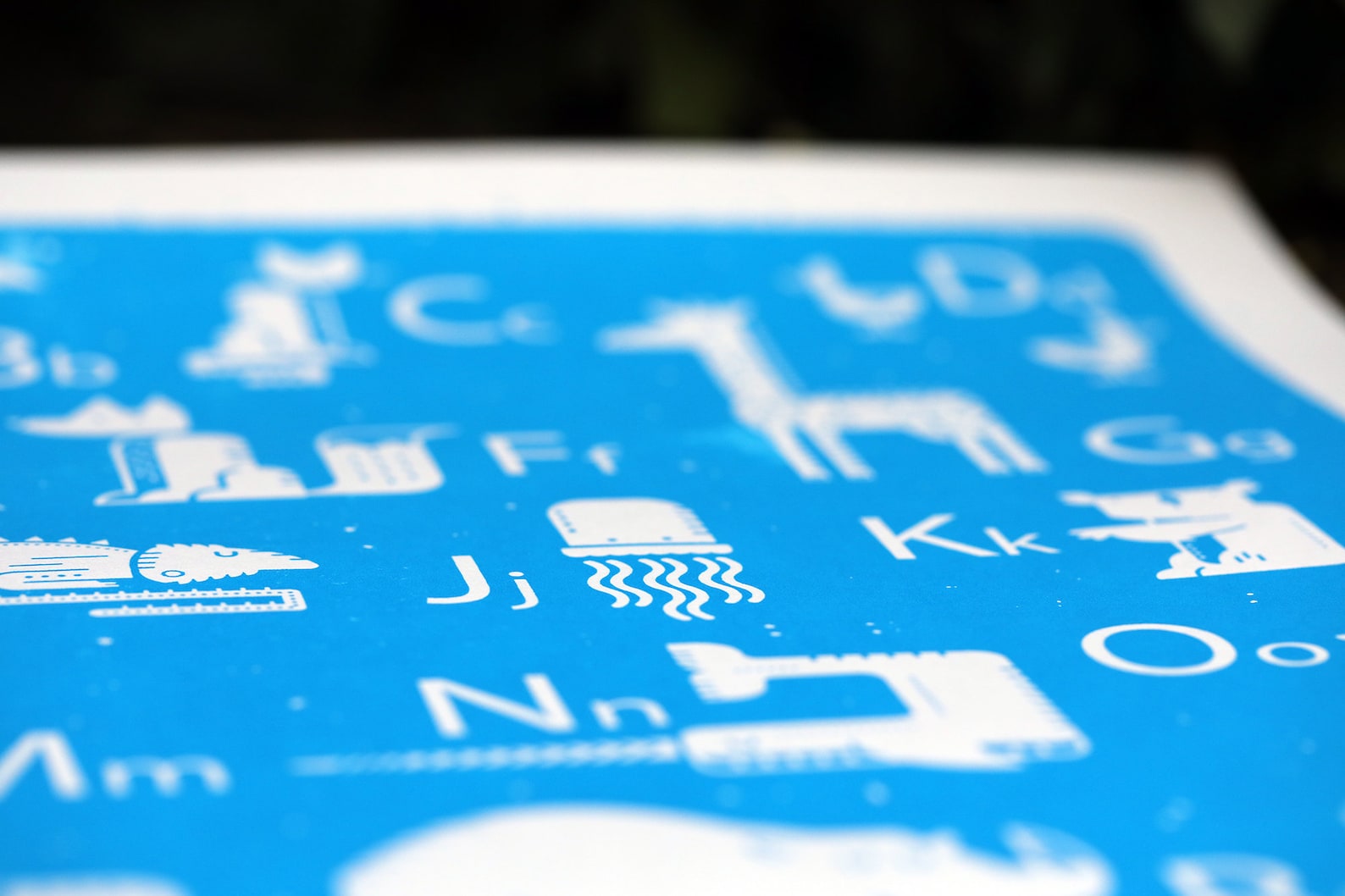 ABC Blue Screen Printed Alphabet Silk Screen Poster - Etsy