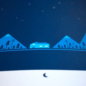 Night Mountains Screen Printed Poster | Silk Screen | Illustrated Hand ...