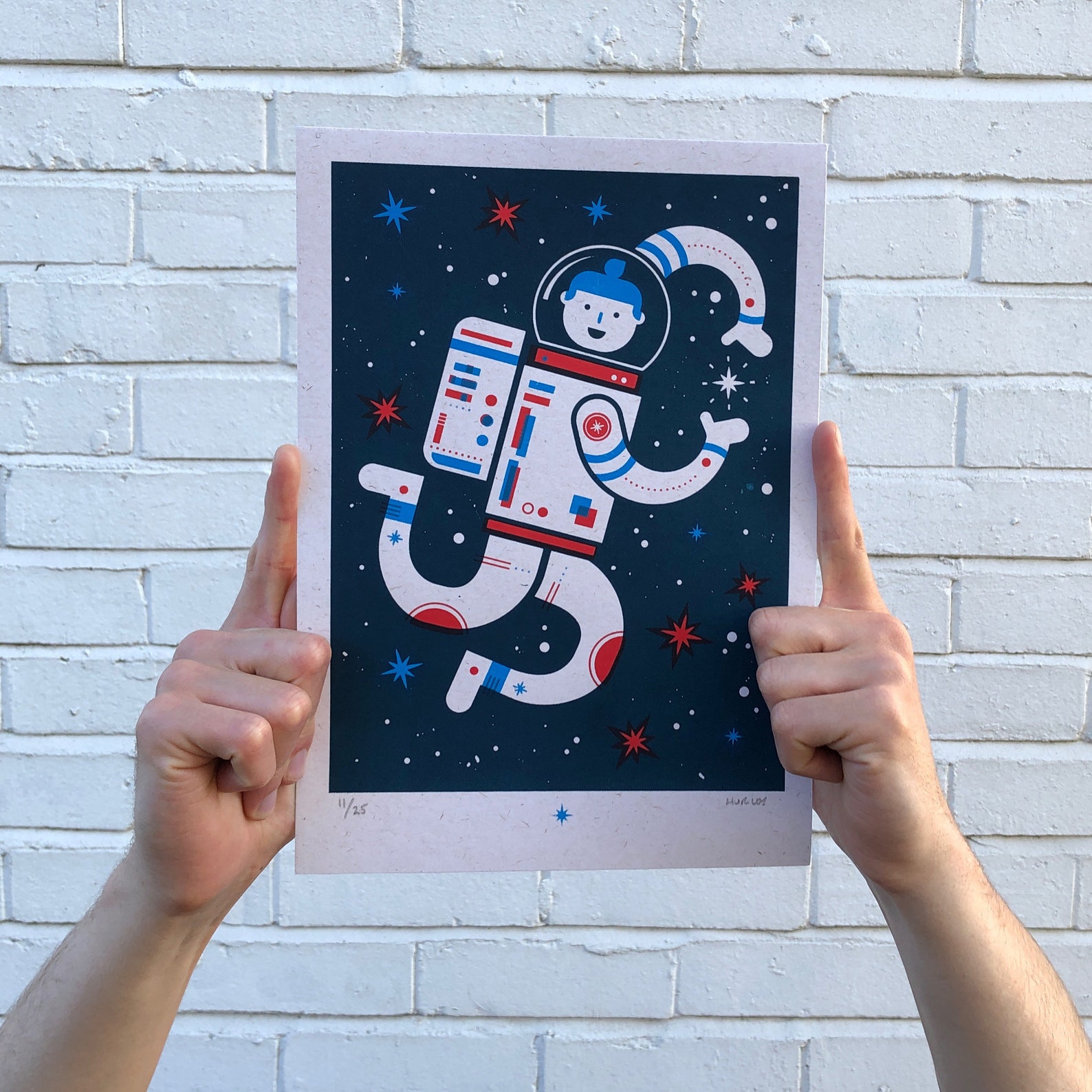 Space Cadet - Girl Screen Print | Screen Printed Space Silk Screen ...