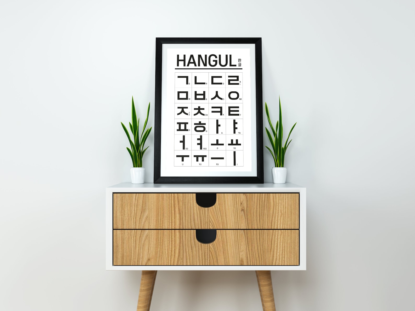 Printable Korean Poster, Hangul Poster, Hangul Alphabet, Korean Art ...