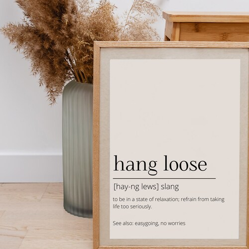 Hang Loose Definition Printable Wall Art Boho Beach Decor - Etsy
