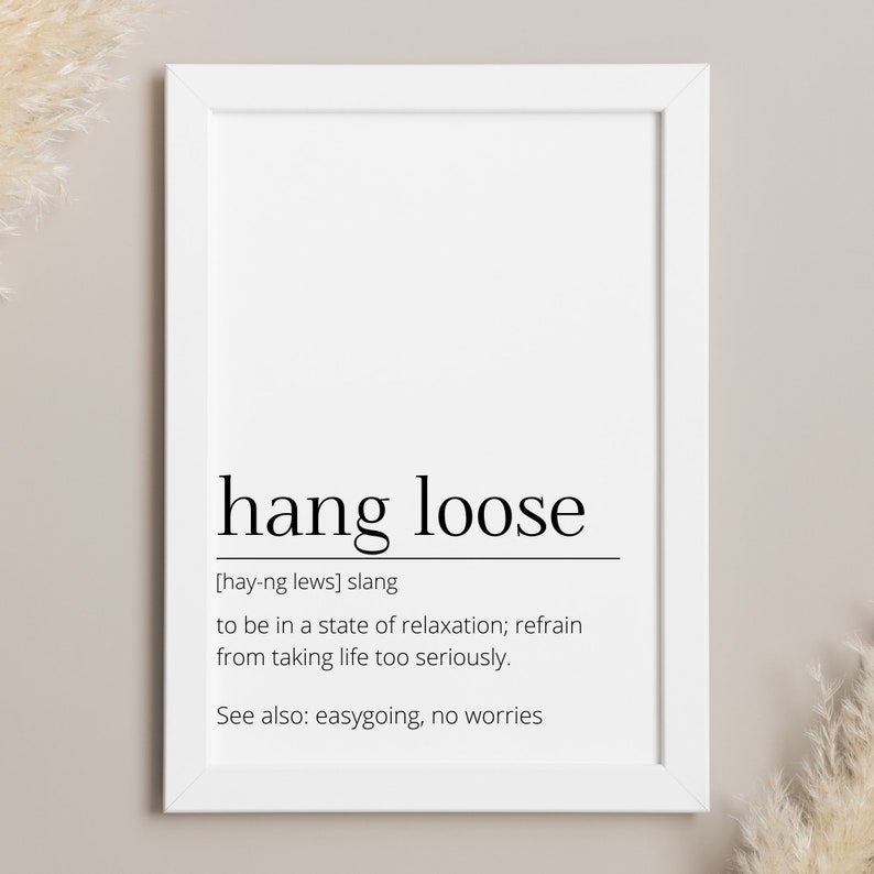 Hang Loose Definition Printable Wall Art Boho Beach Decor - Etsy