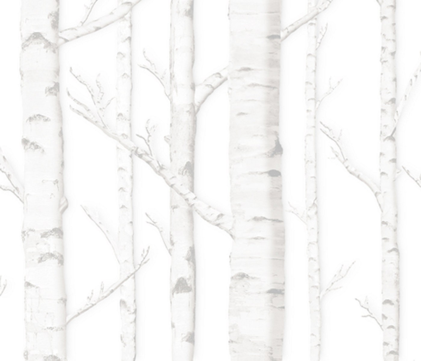One (1) Curtain Panel - Faded White Birch Grove Tree Drapery - 54" Wide ...