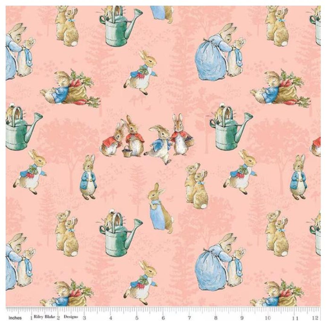 Table Linens the Tale of Peter Rabbit Main Coral Riley Blake Designs ...
