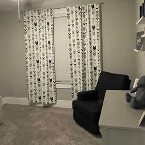 One (1) Curtain Panel or Valance "fletching Arrows" Cotton Fabric ...