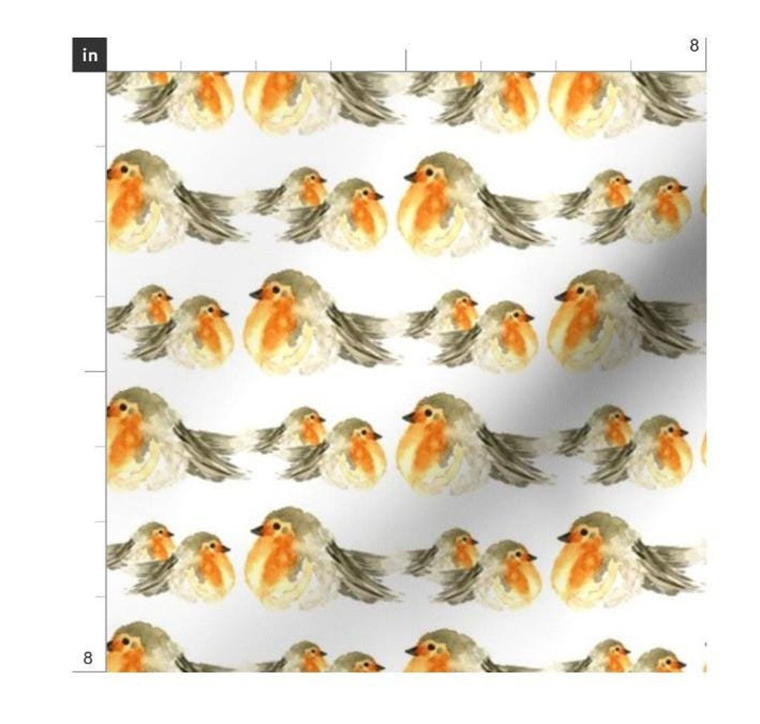 Curtain Panel or Valance "mama and Baby Bird Watercolor" Handmade to ...