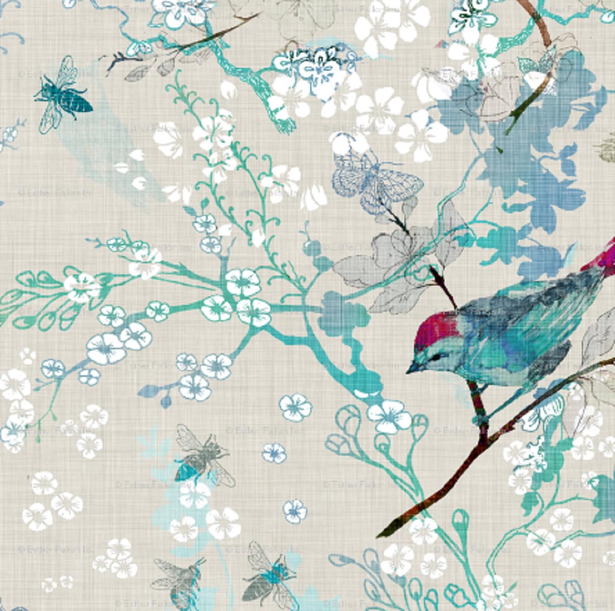One Roman Shade - Organic Cotton "birds & Bees" Available in Yellow ...