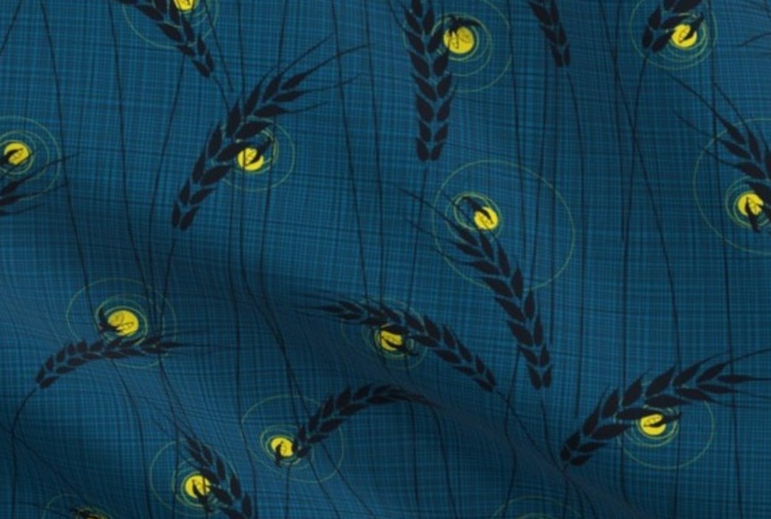 One (1) Curtain Panel or Valance "julie's Lights Field" - 54" Wide ...