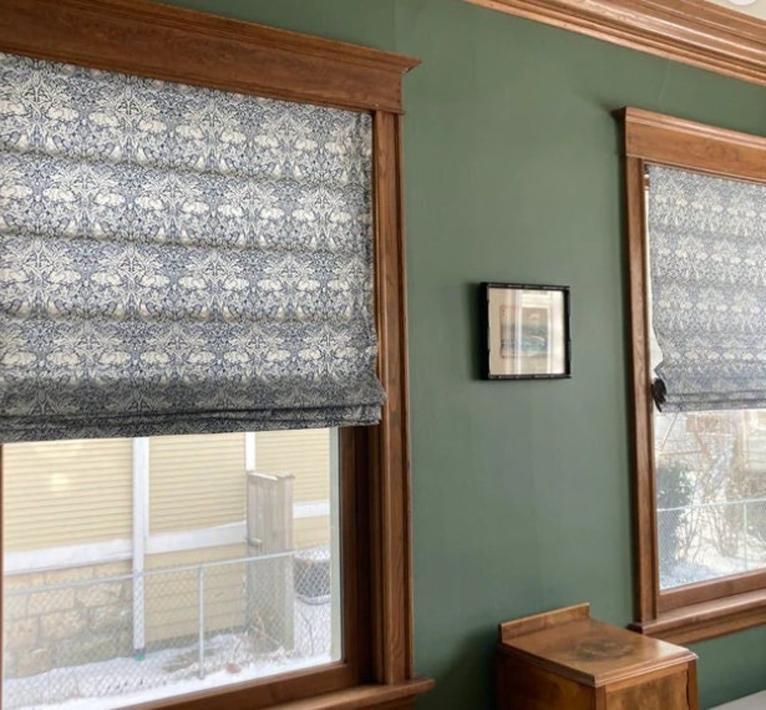 One Roman Shade - Made With "brer Rabbit - Navy" Fabric. Freespirit ...