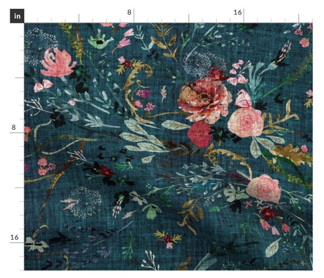 One Roman Shade "fable Floral Teal". Window Treatments for Home or ...