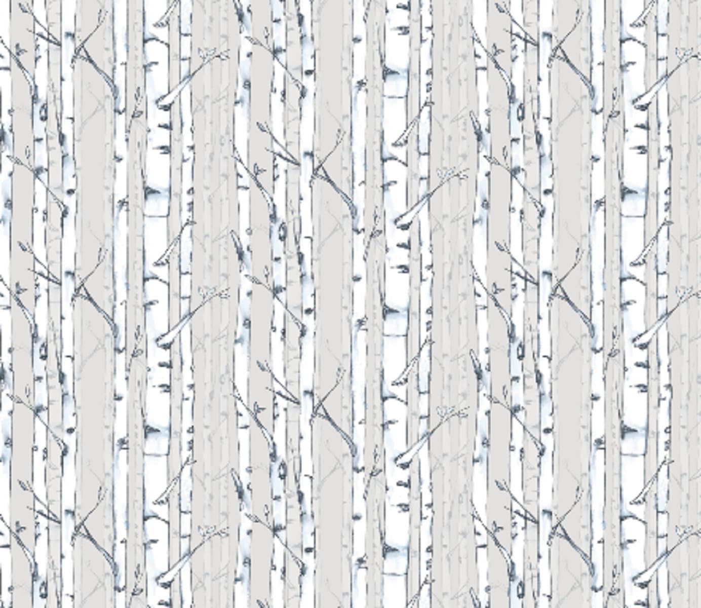 One (1) Curtain Panel or Valance - Organic "birch" White Birch Tree ...