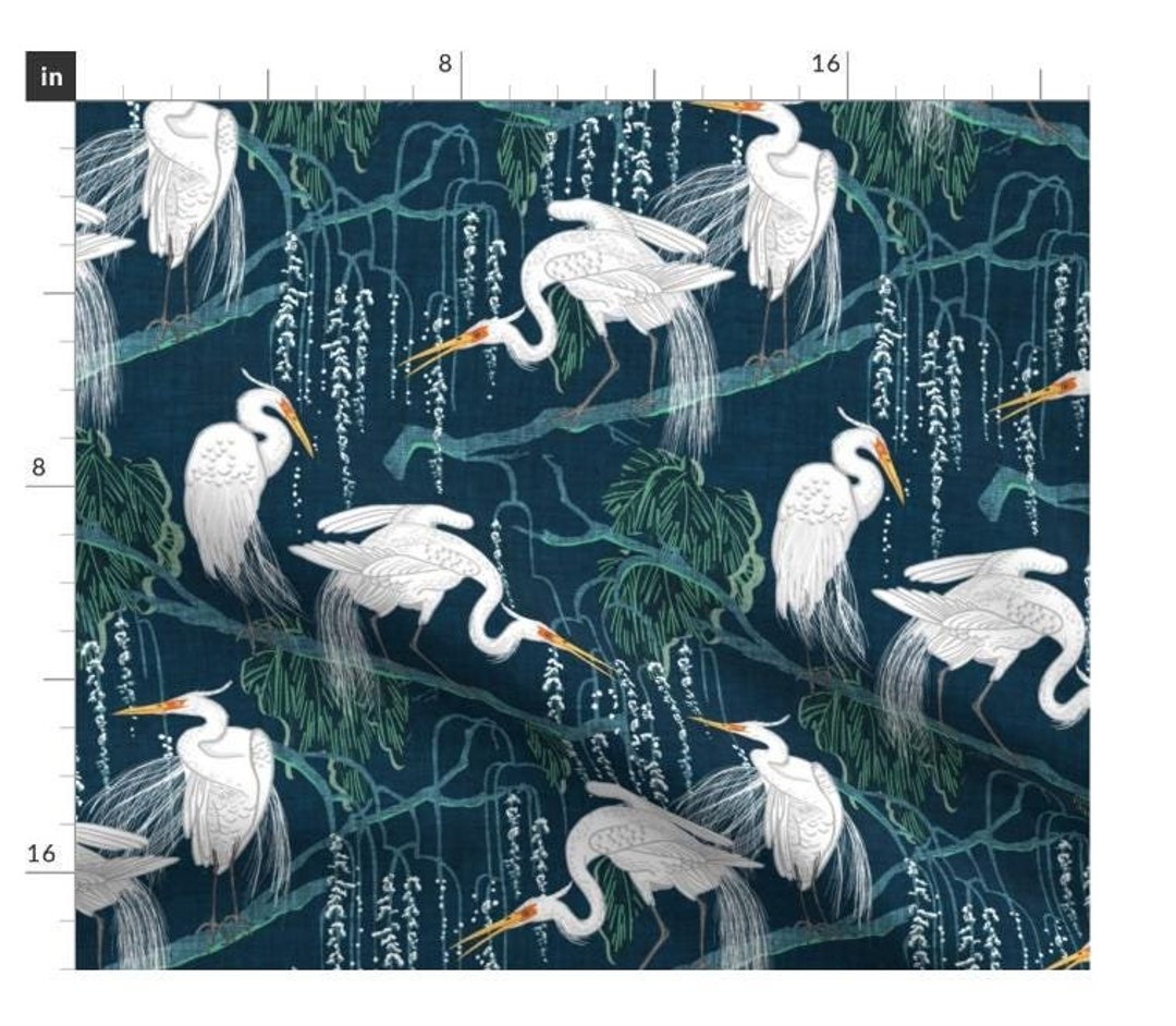One Roman Shade "egrets & Willow Teal". Custom Made to Order Window ...