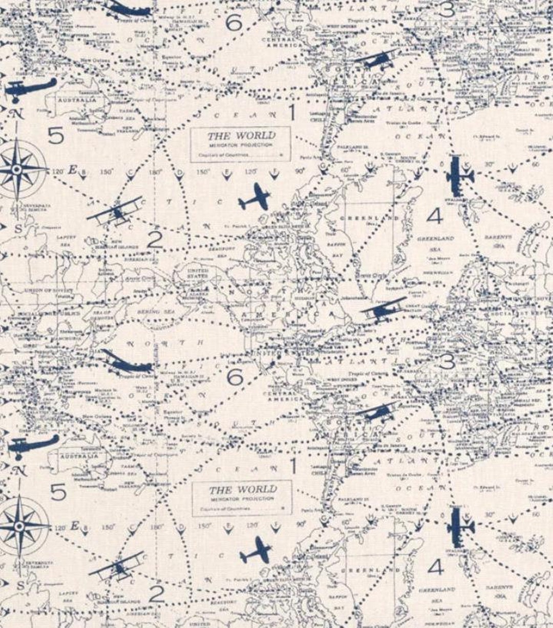 One Curtain Panel or Valance "premier Prints Air Traffic Navy and ...