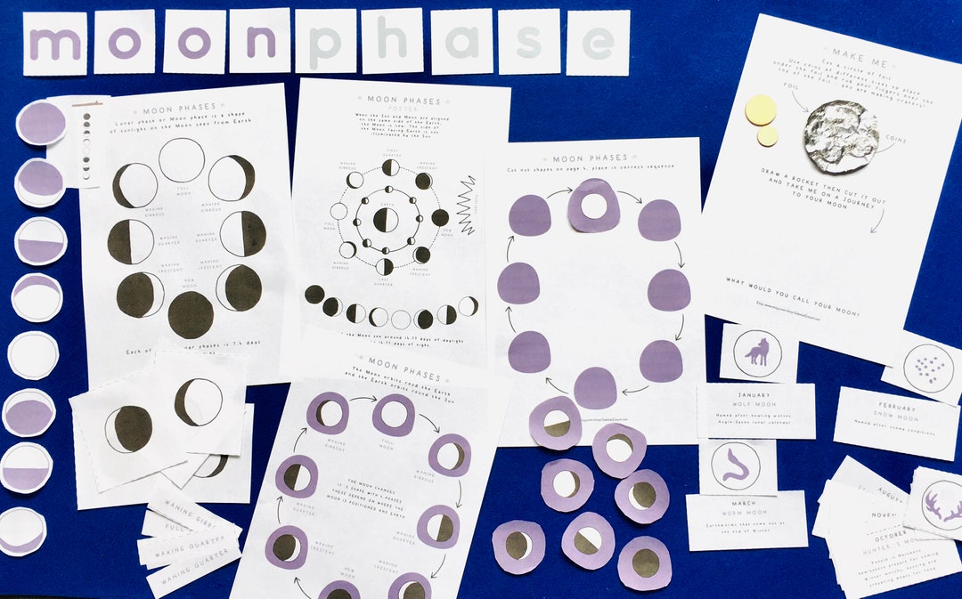 Moon Phases | Lunar Phases Homeschool Printables | Waldorf | Montessori ...
