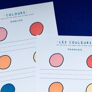 French English Colours Translation Printable | Homeschool | Montessori ...