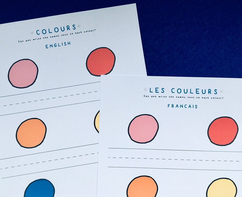 French English Colours Translation Printable | Homeschool | Montessori ...