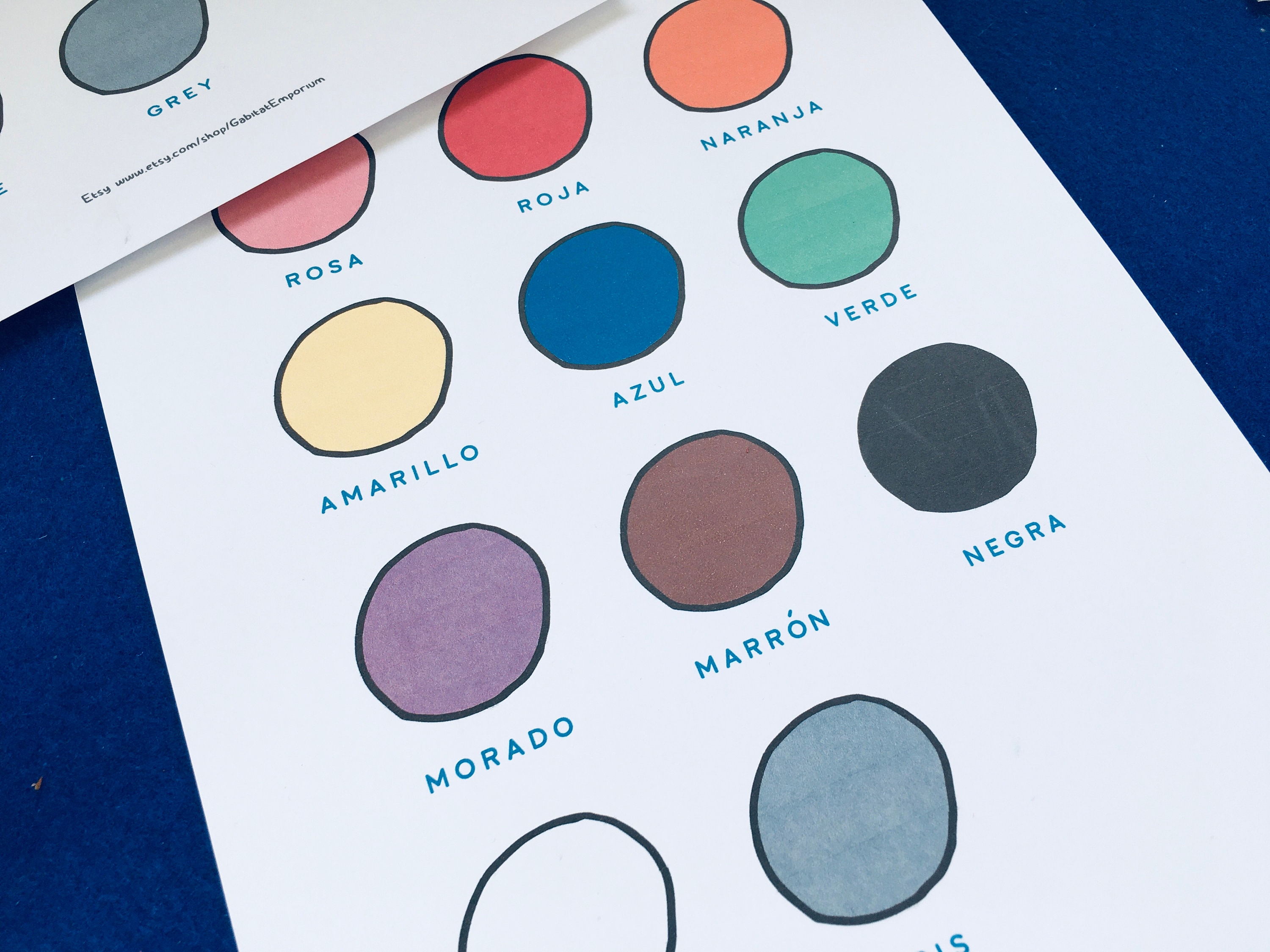 Spanish English Colours Translation Printable Homeschool Montessori ...