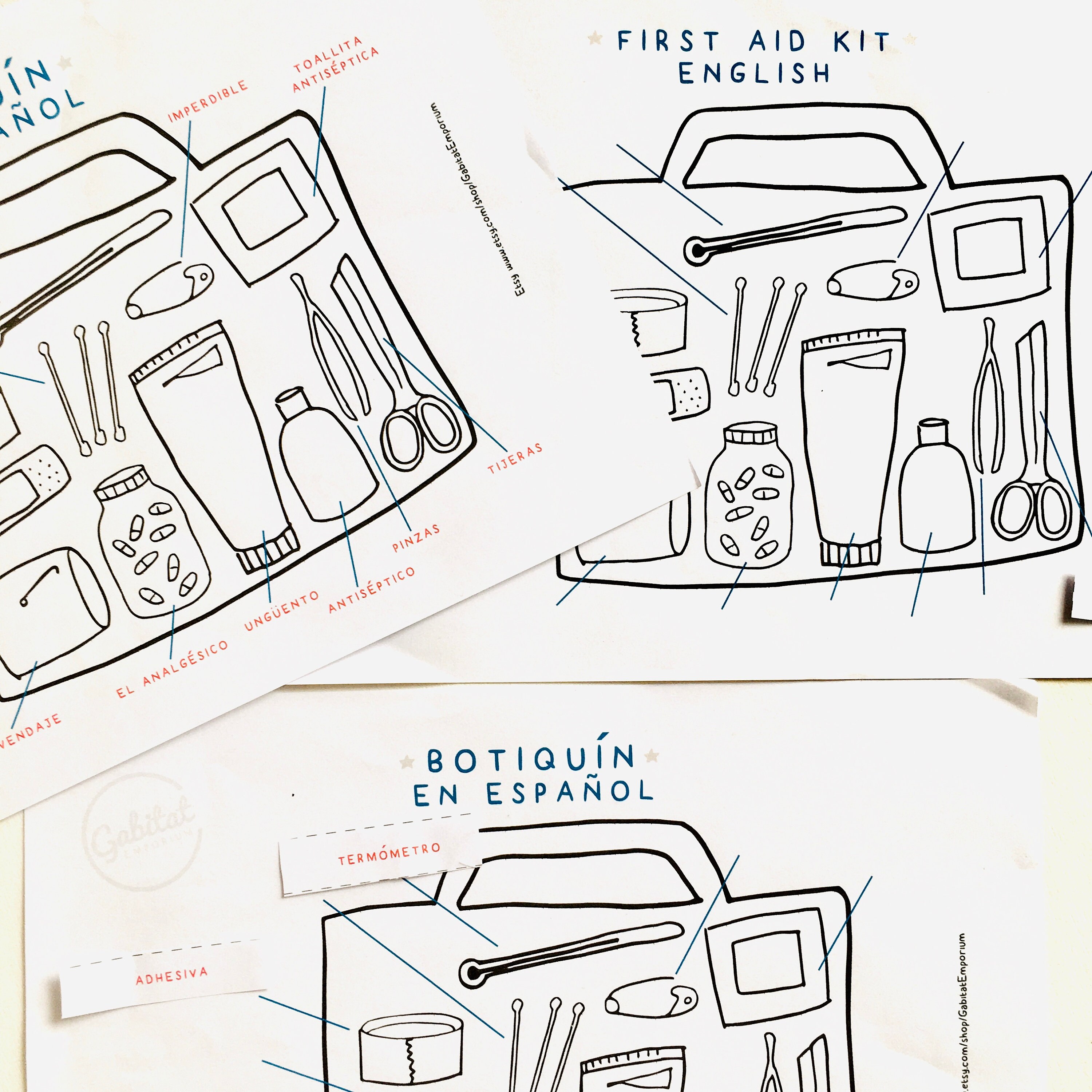 Spanish and English First Aid Kit Home Education Printable | Homeschool ...