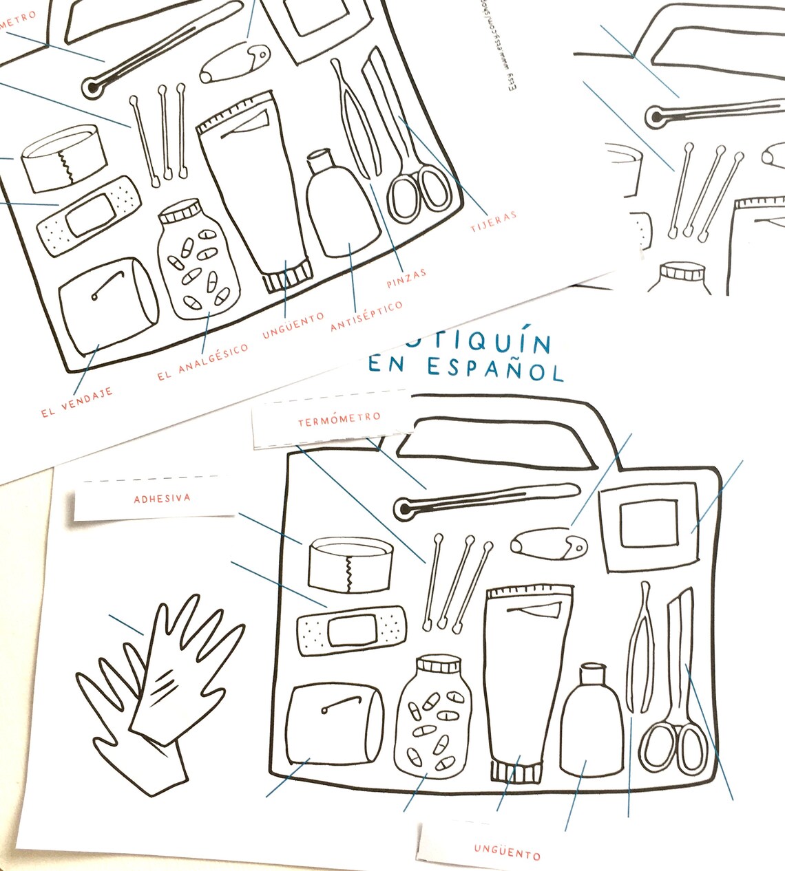 Spanish and English First Aid Kit Home Education Printable Homeschool ...