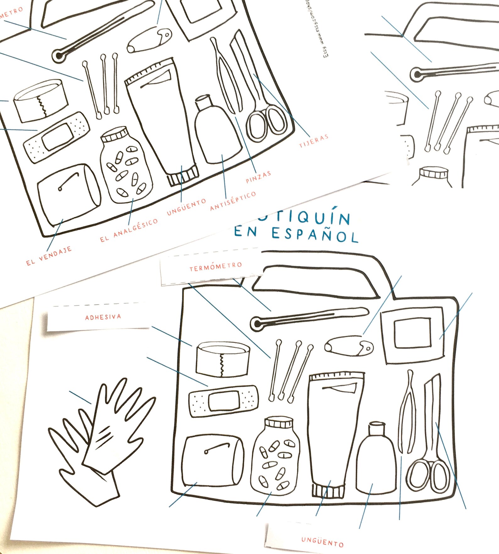 Spanish and English First Aid Kit Home Education Printable Homeschool ...