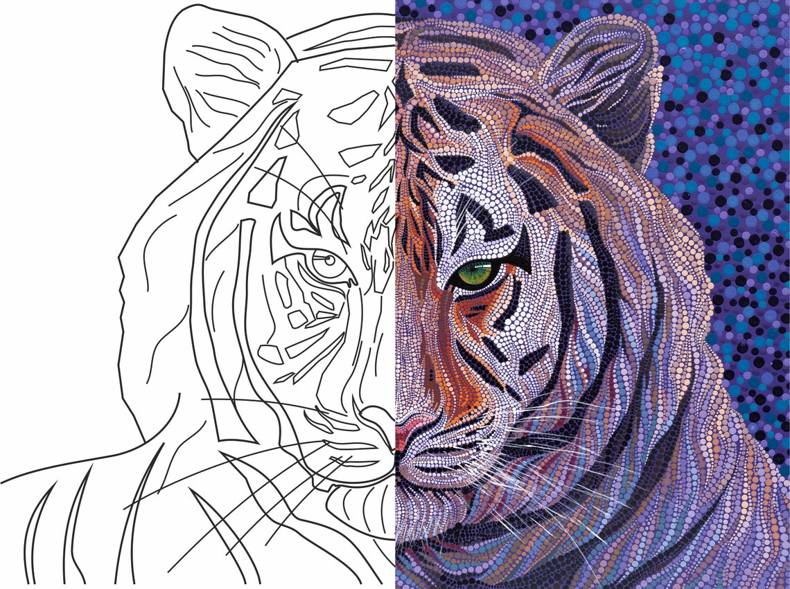 Digital Tiger Pattern. Digital Template and Design. Tiger for - Etsy