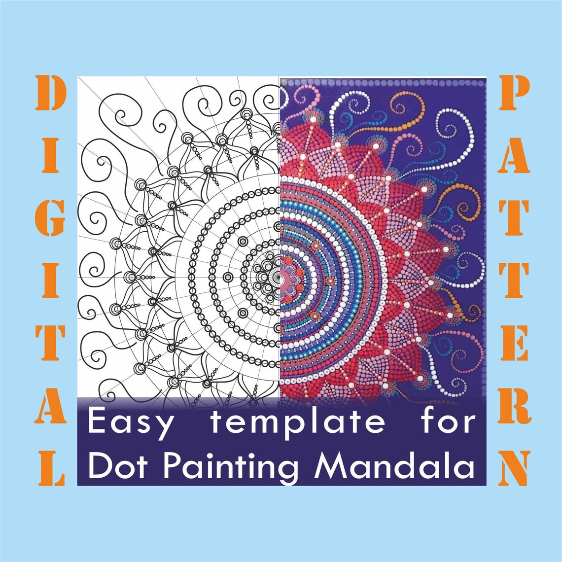 Digital Mandala Pattern. Digital Template and Design With a - Etsy