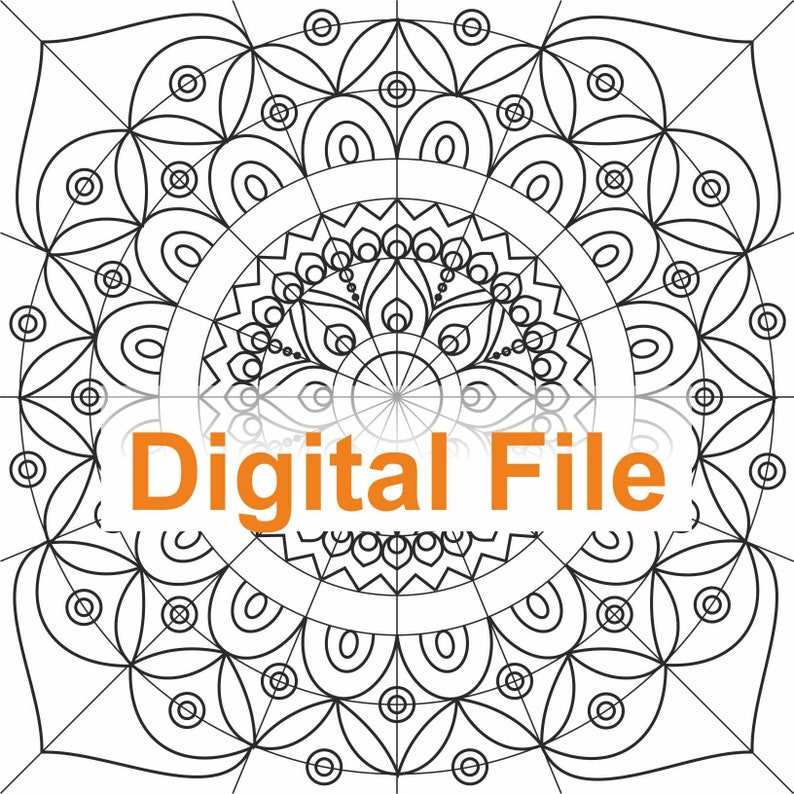 Digital Mandala Pattern. Digital Template and Designwith a - Etsy