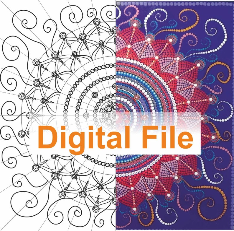 Digital Mandala Pattern. Digital Template and Design With a Book ...