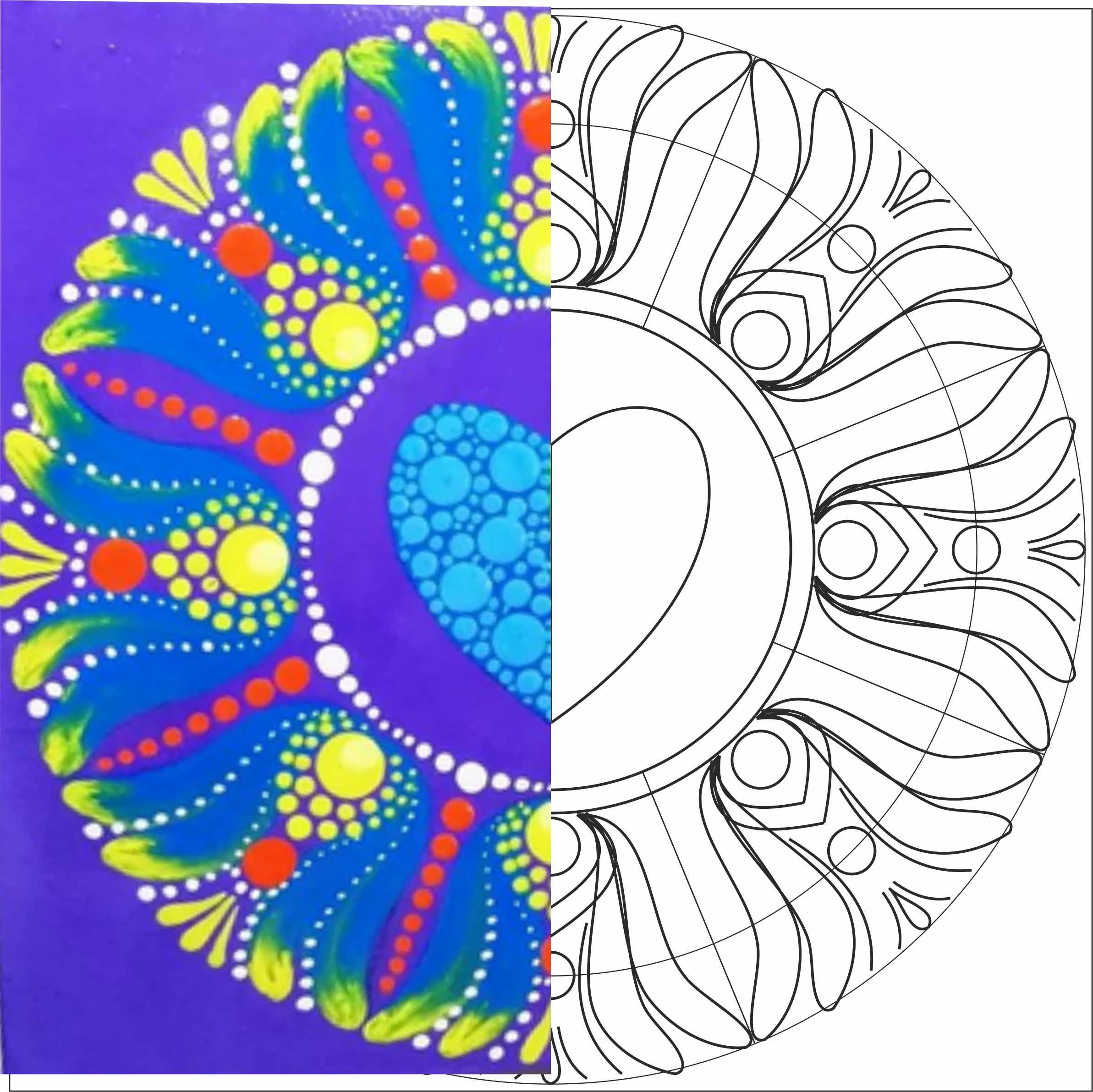 3 Digital Mandala Pattern With Heart. Digital Template and Design ...