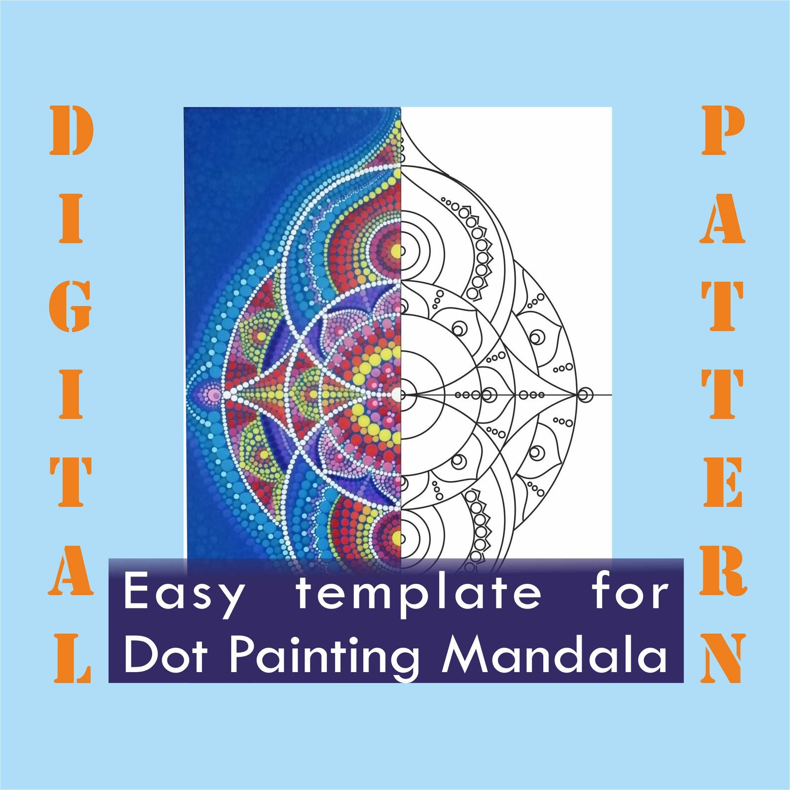 Digital Mandala Pattern. Digital Template and Designwith a - Etsy
